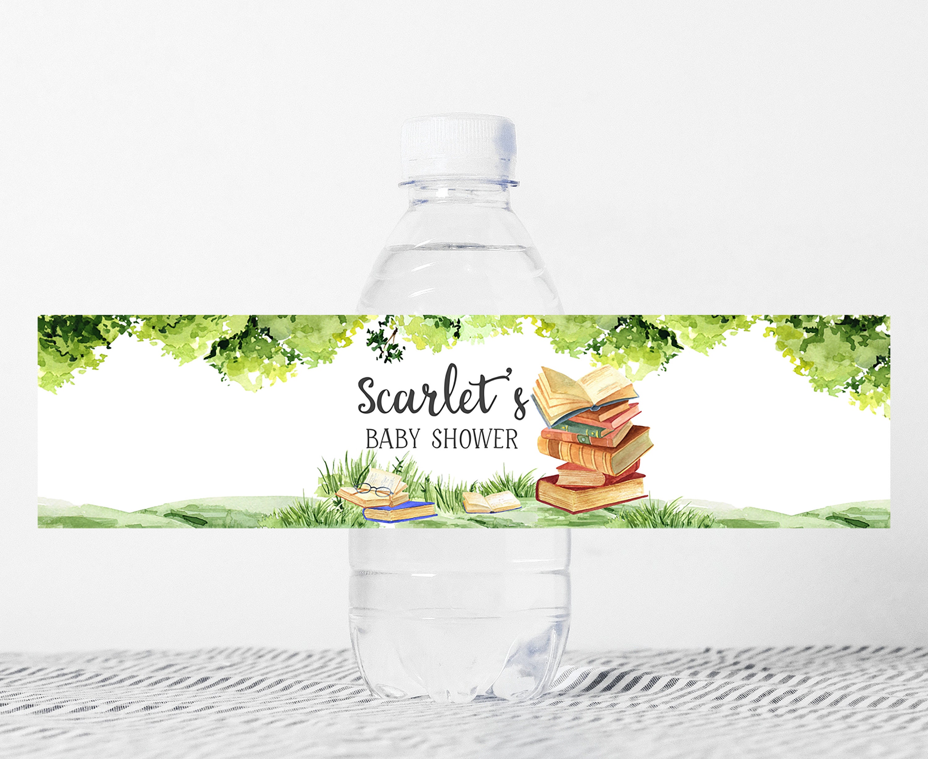 Editable Storybook Baby Shower Water Bottle Labels Chapter | Etsy