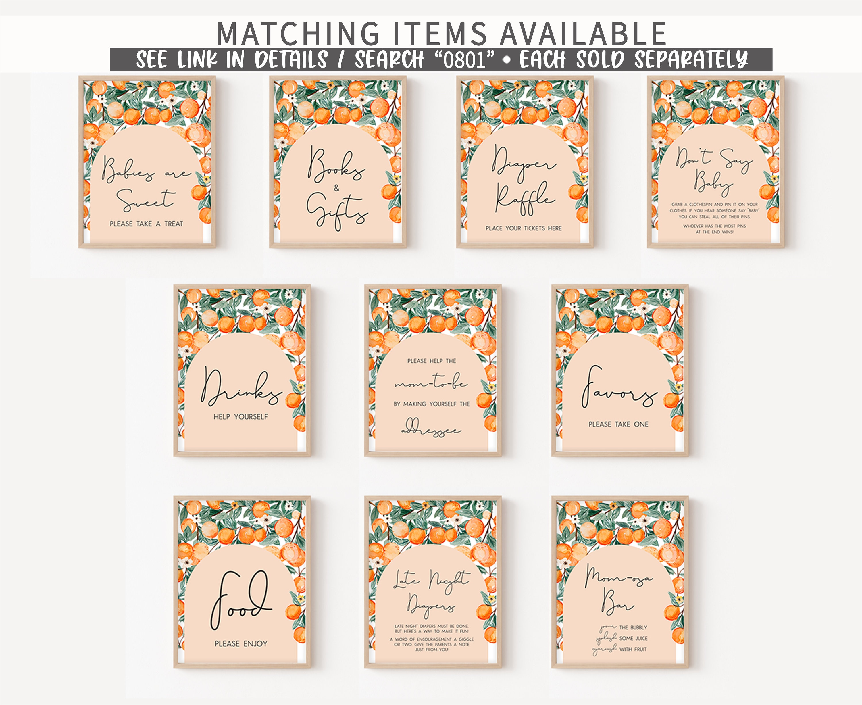 Editable Greenery Orange Baby Shower Due Date Calendar, A Little Cutie ...
