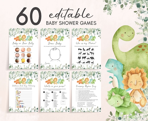 Dinosaur Theme Baby Shower Games Baby Boy Dinosaur Baby Shower Or