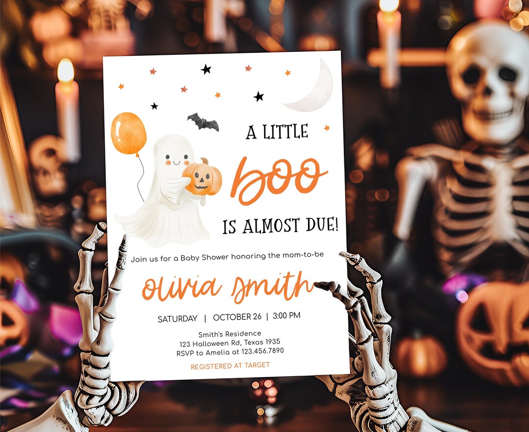 Editable A Little Boo Fall Baby Shower Invitation, Gender Neutral ...