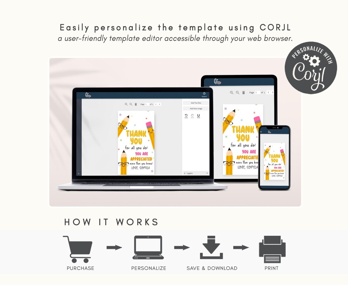 Editable Teacher Gift Tag, Pencil Teacher Appreciation Gift Tags ...