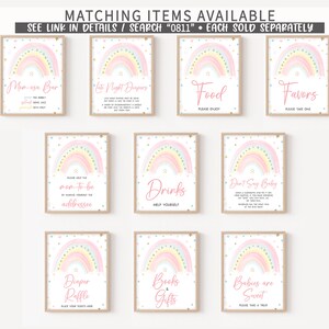 Editable Rainbow Baby Shower Favor Tag, Boho Rainbow Baby Shower Gift ...