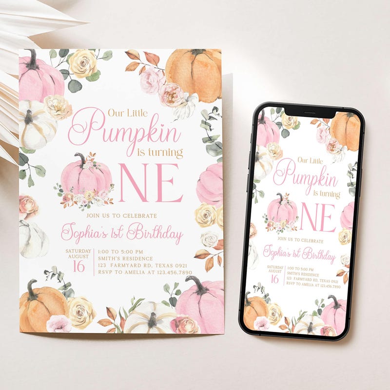 Fall Theme Birthday Invitation - Etsy Canada