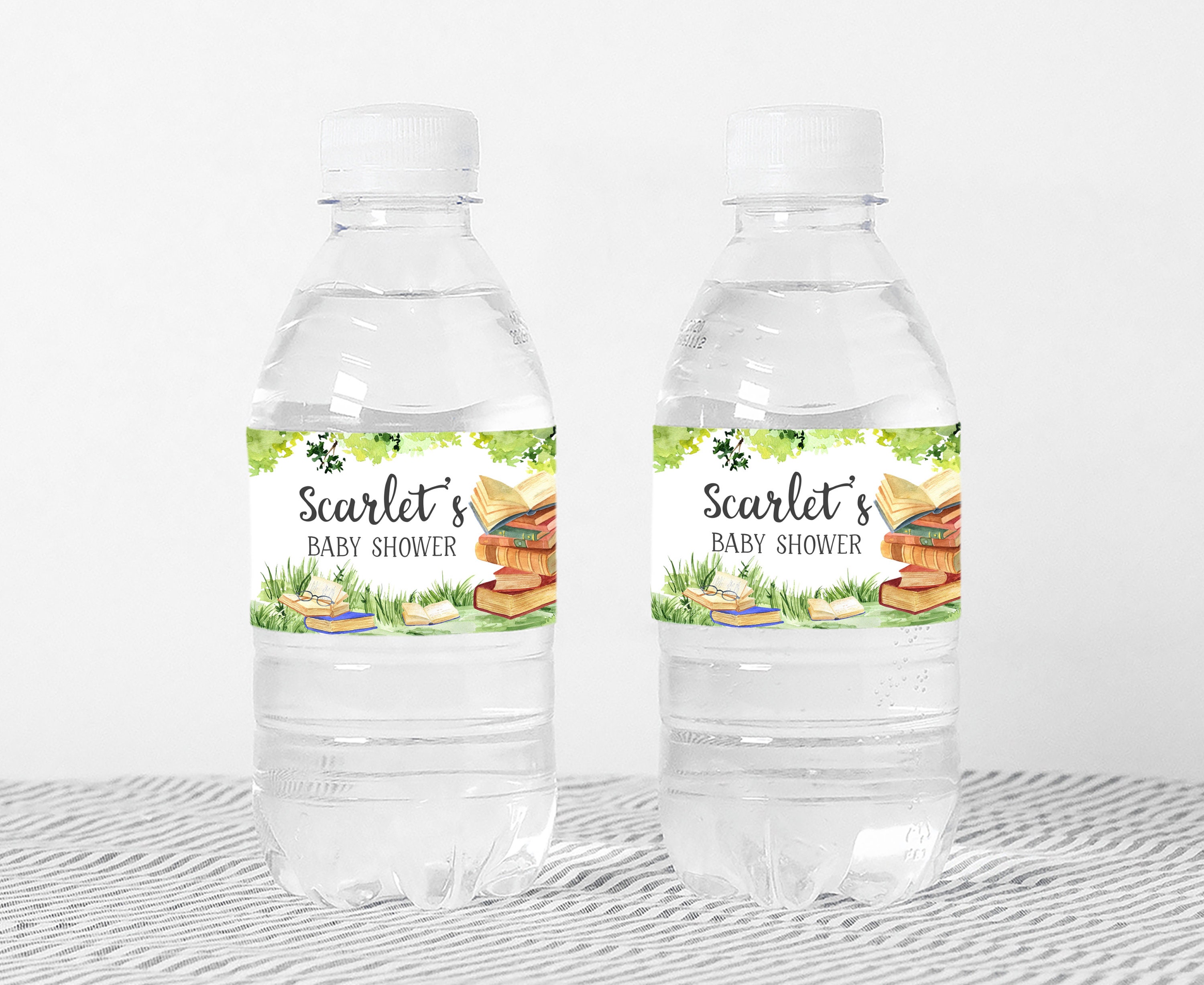 Editable Storybook Baby Shower Water Bottle Labels Chapter | Etsy