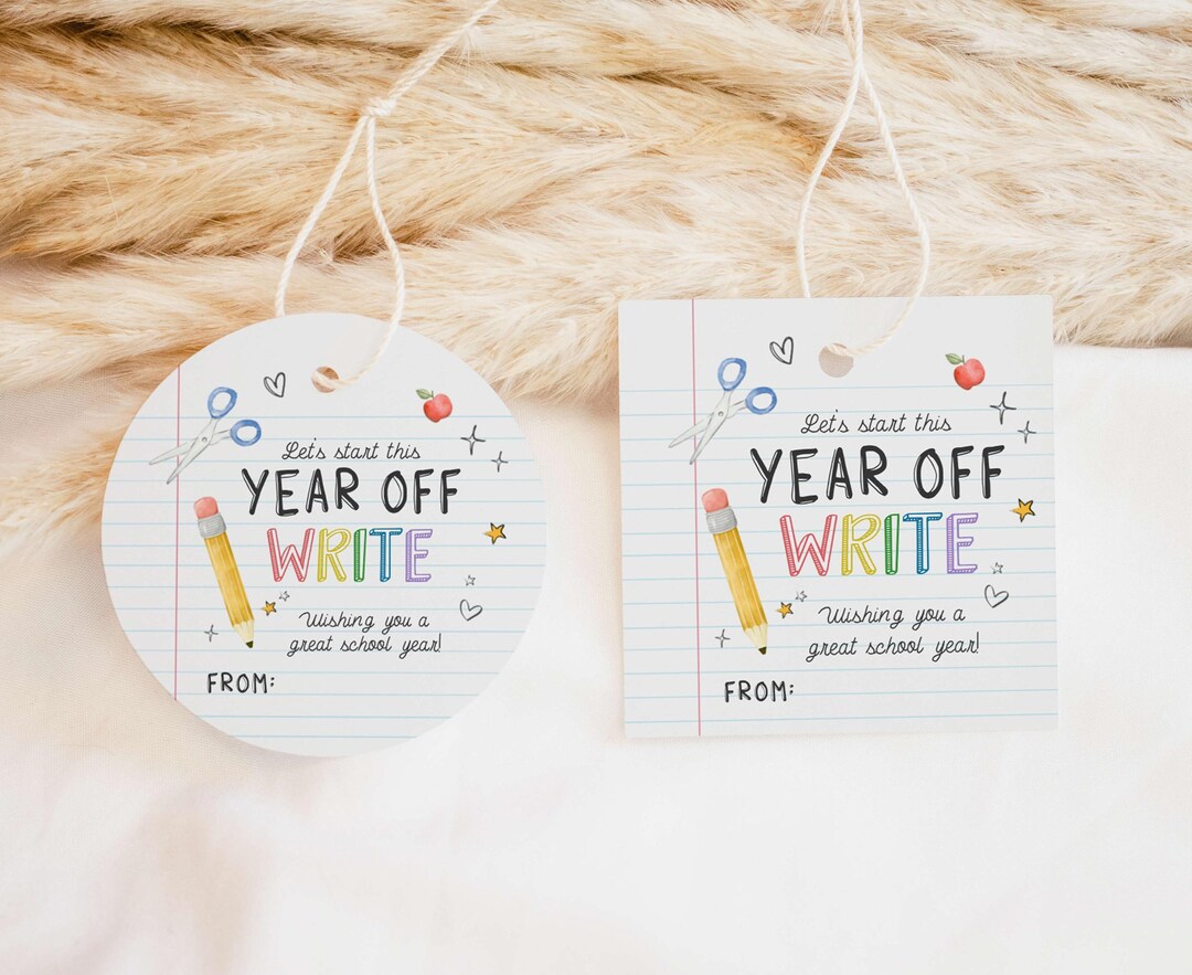 Editable Have A Great Year Printable Tag, Notepad Pencil Back to School ...