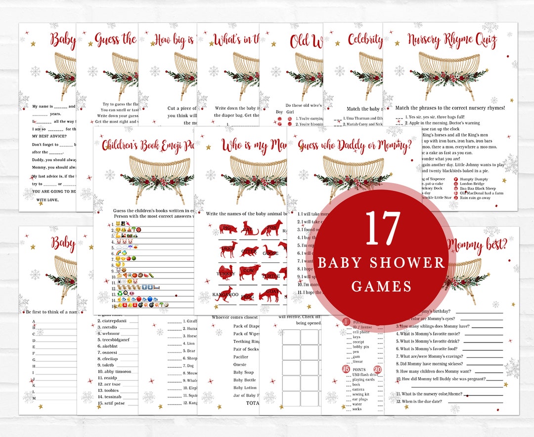 Santa Baby Winter Baby Shower Games Bundle Christmas Baby - Etsy