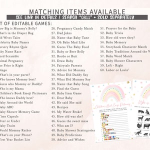 Editable Rainbow Baby Shower Favor Tag, Boho Rainbow Baby Shower Gift ...