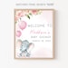 Editable Blush Pink Elephant Baby Shower Welcome Sign, Girl Baby ...