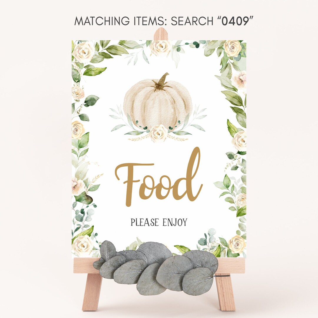 Oh Boy Pumpkin Baby Shower Food Sign, Fall Baby Shower Food Table Sign ...