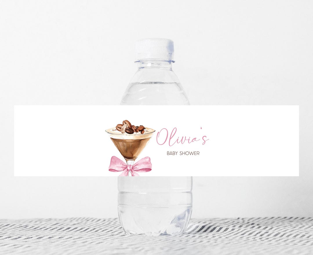 Editable Espresso Martini Baby Shower Bottle Label, A Tini One is on ...