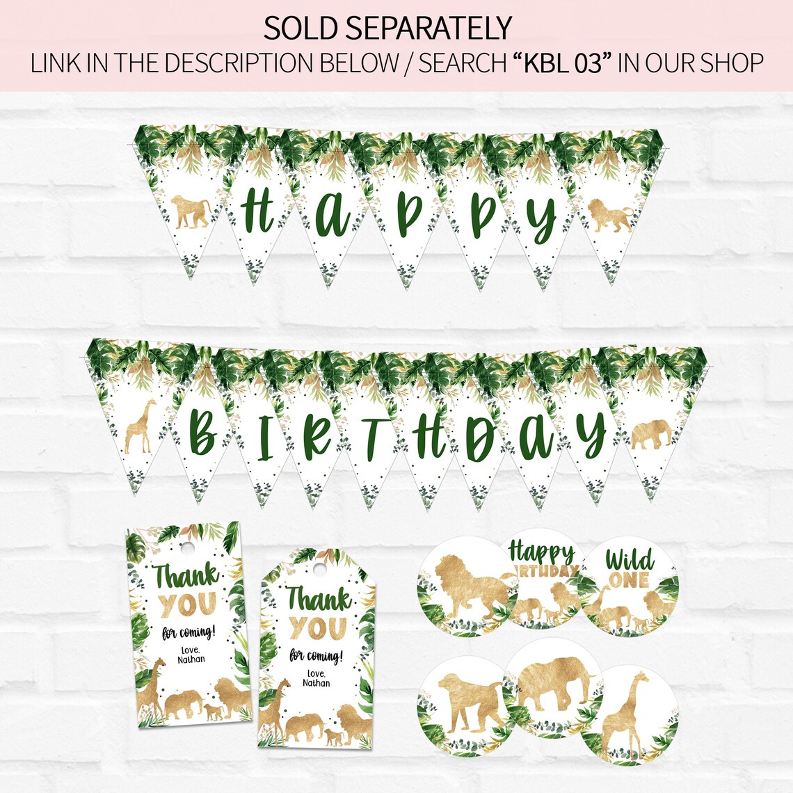 Editable Safari Birthday Favor Tags, Jungle Birthday Thank You Tags ...