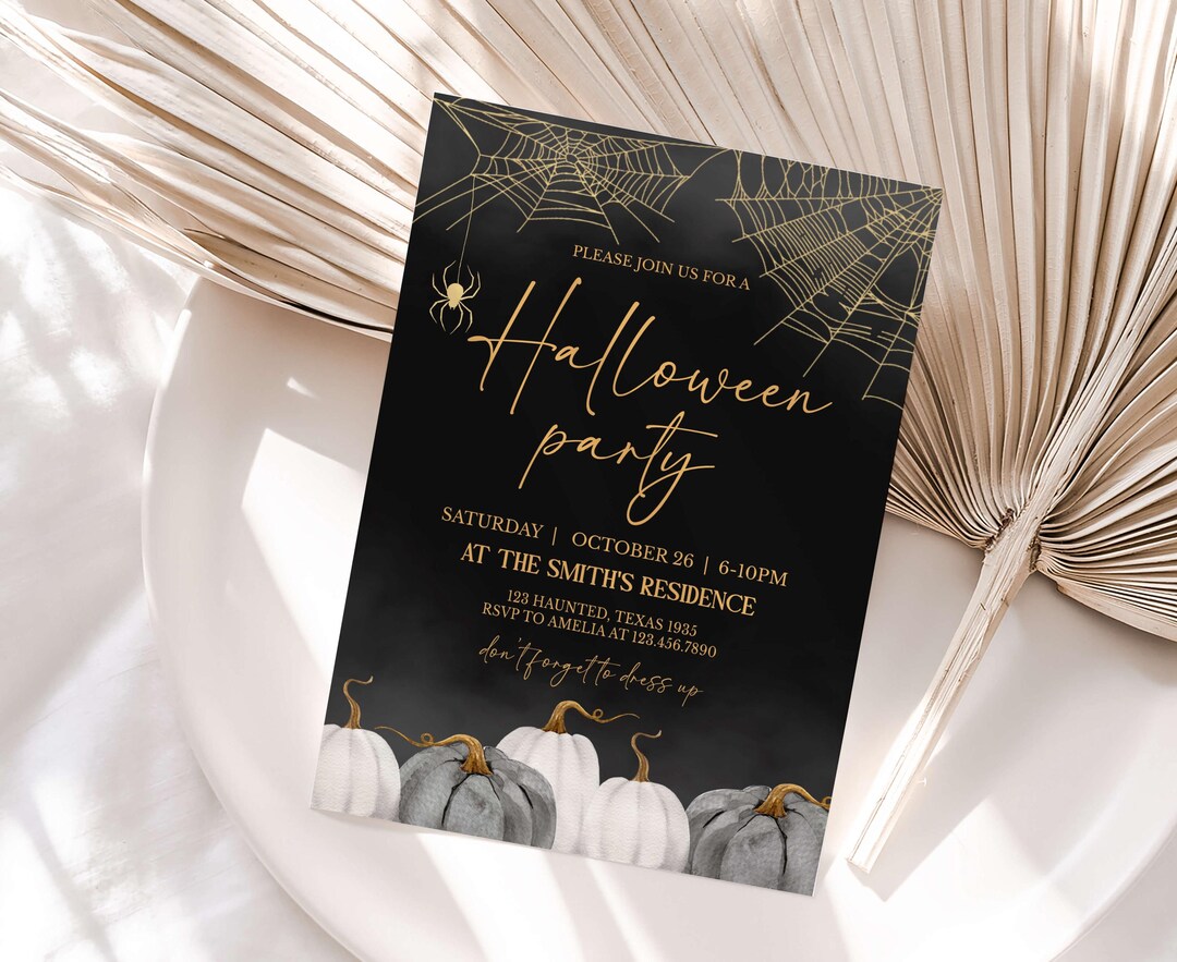 Editable Adult Halloween Invitation, Halloween Party Invitation ...