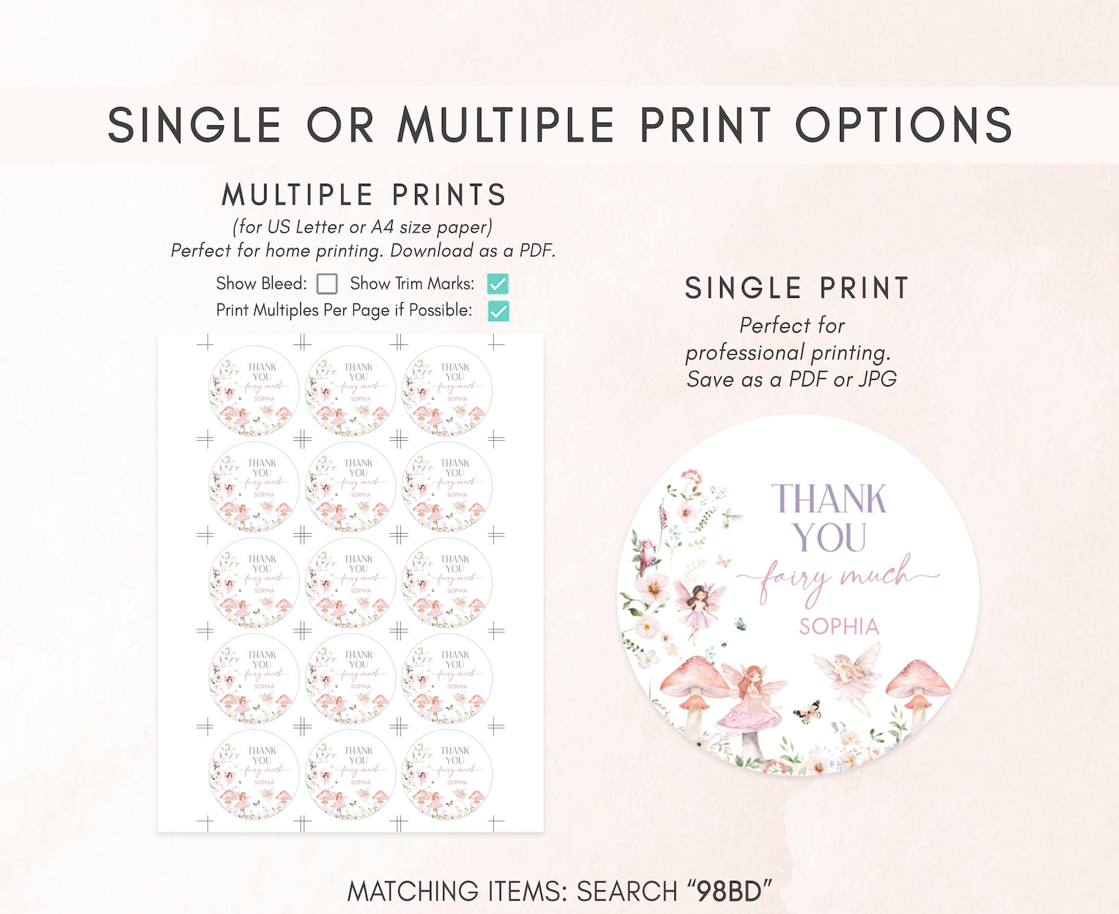 Editable Fairy First Birthday Round Favor Tag, Fairy Birthday Party Tag ...