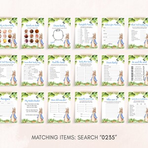 Editable Peter Rabbit Baby Shower Games Bundle, Blue Bunny Baby Shower ...