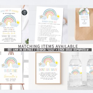 Editable Pastel Rainbow Baby Shower Welcome Sign, Little Ray of ...