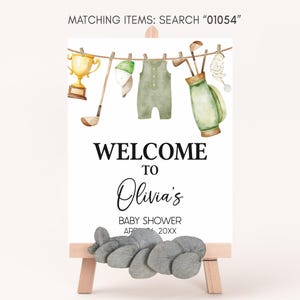 Editable Golf Baby Shower Welcome Sign, Little Putter is on the Way Boy ...