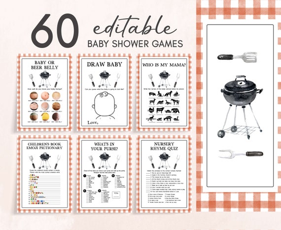 Plantillas Imprimibles De Juegos De Baby Shower