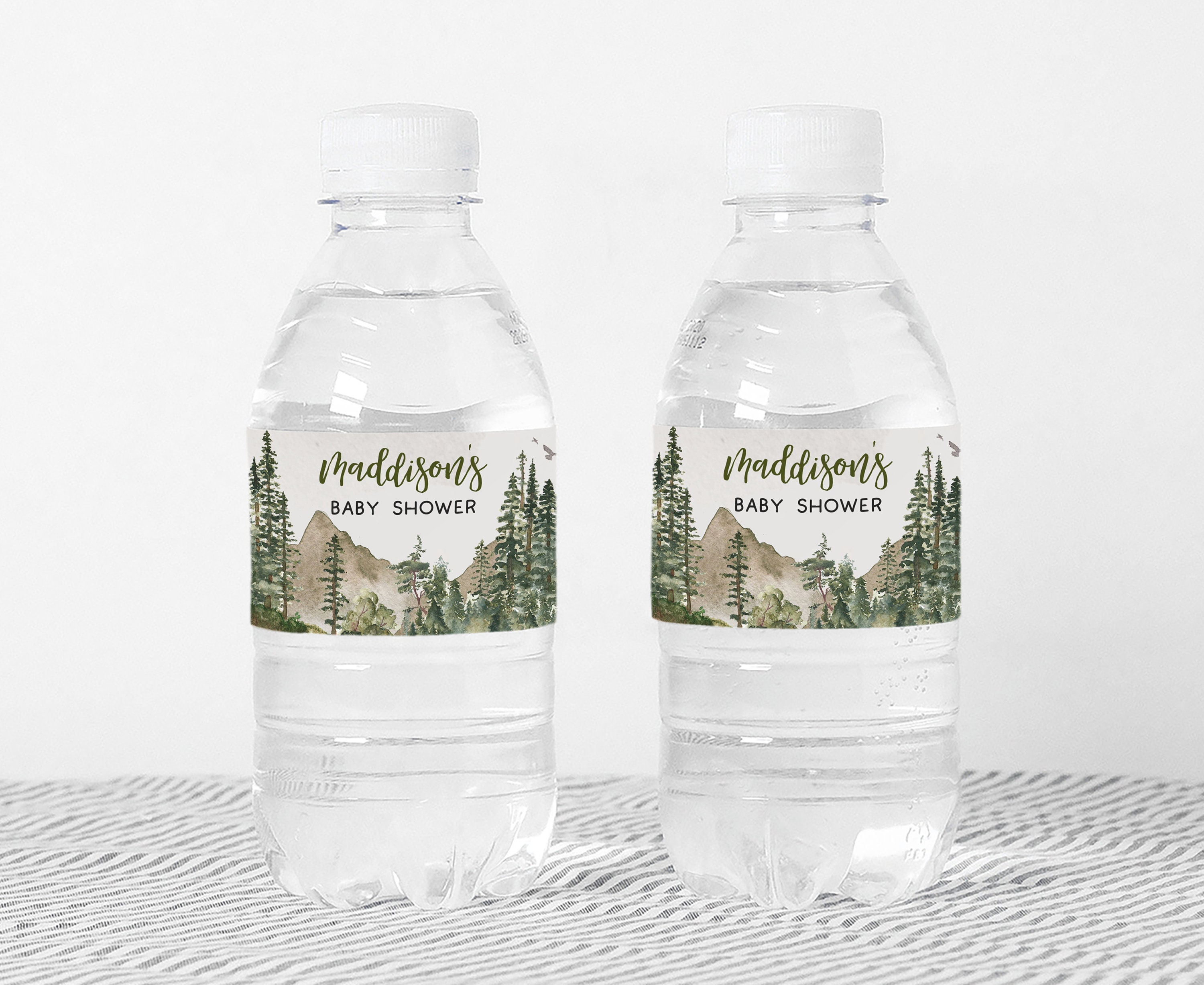 Editable Let the Adventure Begin Baby Shower Water Bottle Labels ...