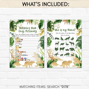 Dinosaur Baby Shower Games Bundle Gold Dino Baby Shower Game - Etsy