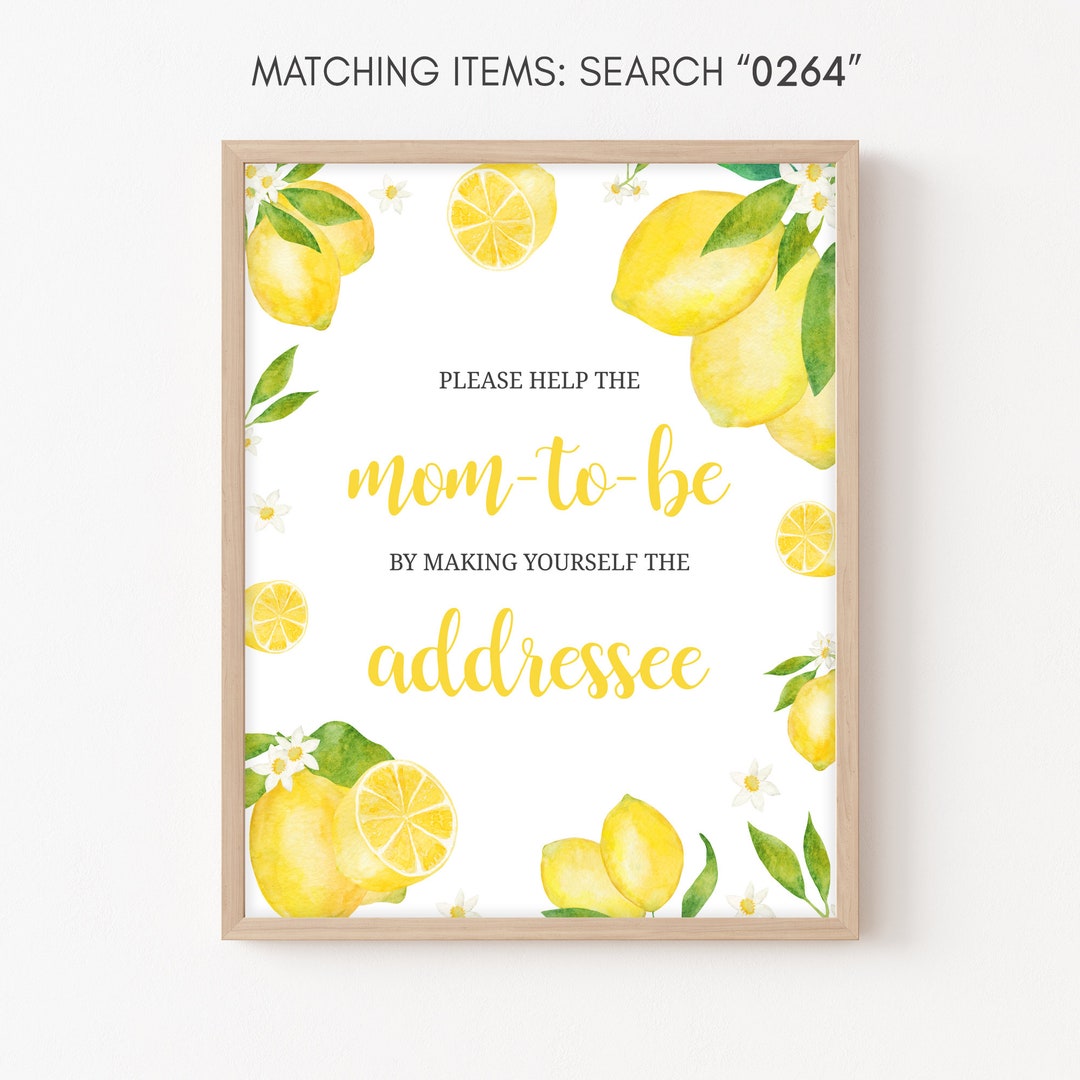 Envelope Station Sign Lemon Baby Shower Citrus Summer Baby Shower ...