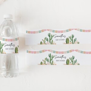 Editable Boho Mexican Baby Shower Bottle Label, Taco Bout a Baby Fiesta ...