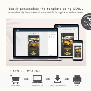 Editable School Bus Birthday Favor Tag, Yellow School Bus Birthday Gift ...