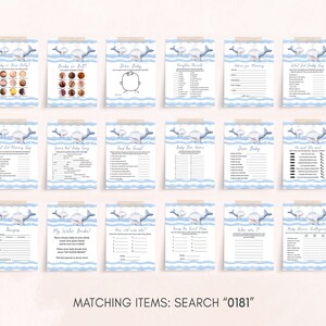 Whale Baby Shower Games Bundle Under the Sea Baby Shower Activities ...