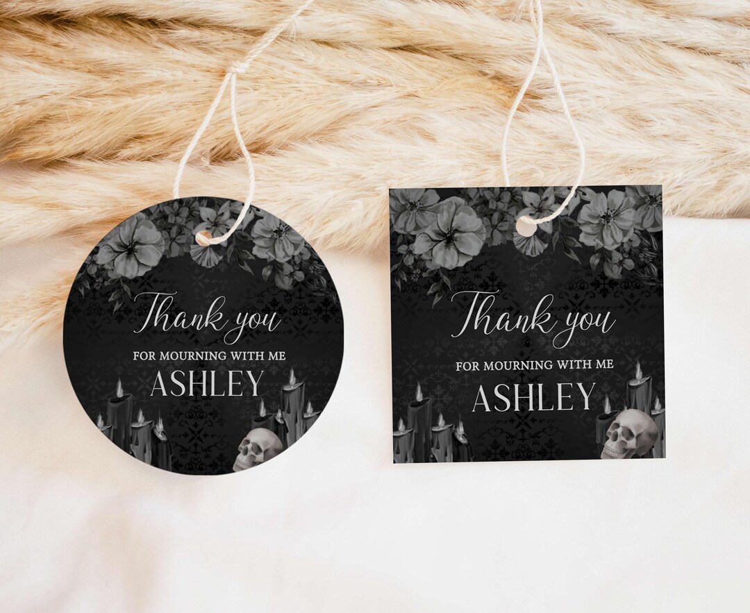 Editable Death to My Twenties Favor Tag, Halloween Birthday Gift Tag ...