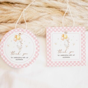 Editable Silly Goose Birthday Round Favor Tag, Pink One Silly Goose ...