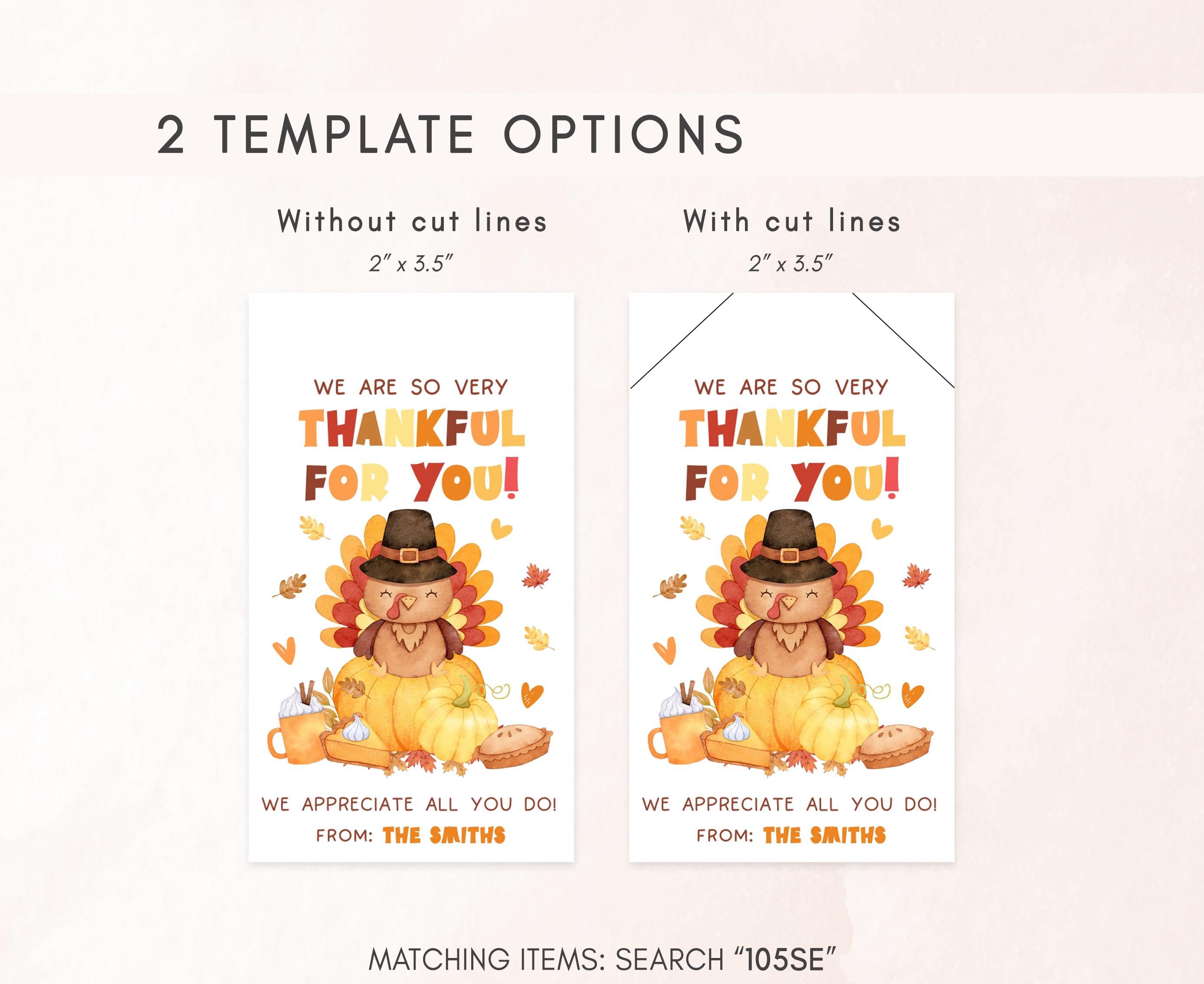 Editable Thanksgiving Gift Tags, Thankful for You Gift Tags, Fall ...