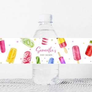 Editable She's Ready to Pop Baby Shower Bottle Label, Girl Popsicle ...