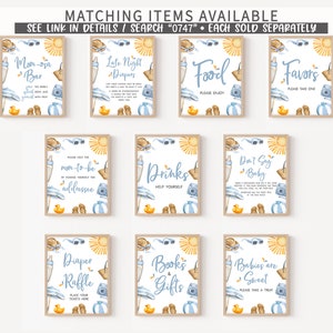 Editable Boy Splish Splash Baby Shower Due Date Calendar, Blue Beach ...