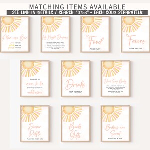 Sunshine Baby Shower Drink Sign, A Little Ray of Sunshine Baby Shower ...