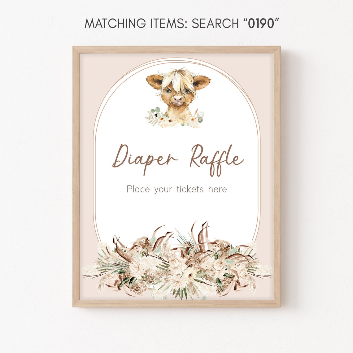 Diaper Raffle Sign Highland Cow Baby Shower Cow Baby Shower - Etsy