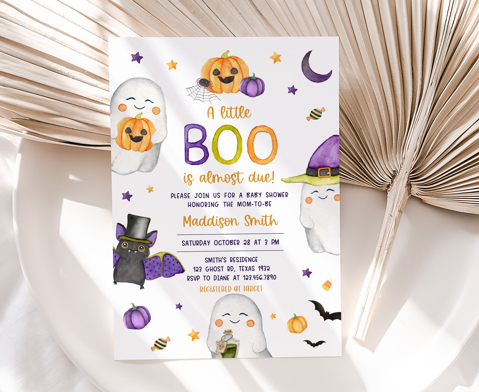 Editable A Little Boo Baby Shower Invitation Bundle, Gender Neutral ...