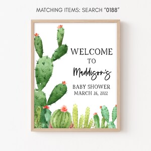 Cactus Baby Shower Welcome Sign Succulent Baby Shower Welcome Sign ...