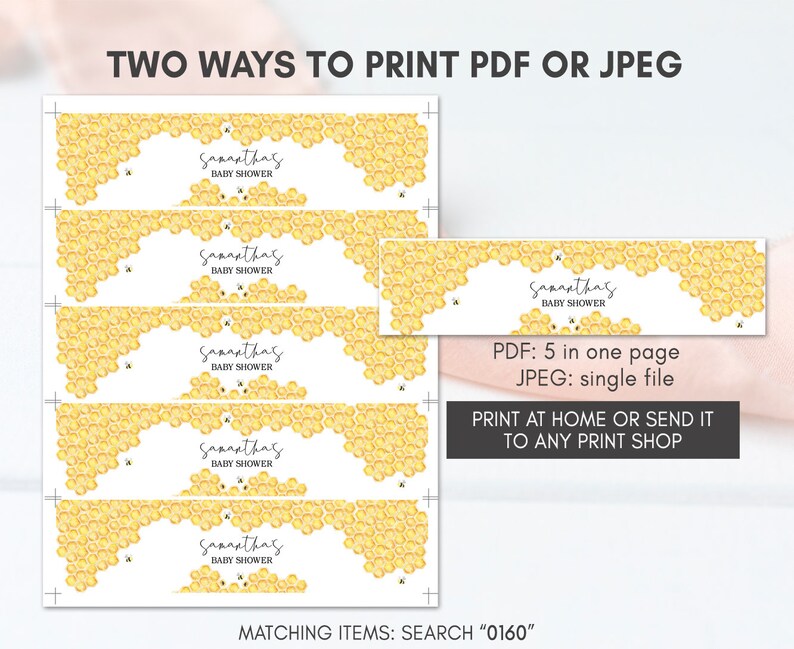 Editable Honey Bee Baby Shower Water Bottle Labels Bumble Bee - Etsy