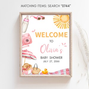 Editable Girl Beach Baby Shower Welcome Sign, Splish Splash Baby Bash ...
