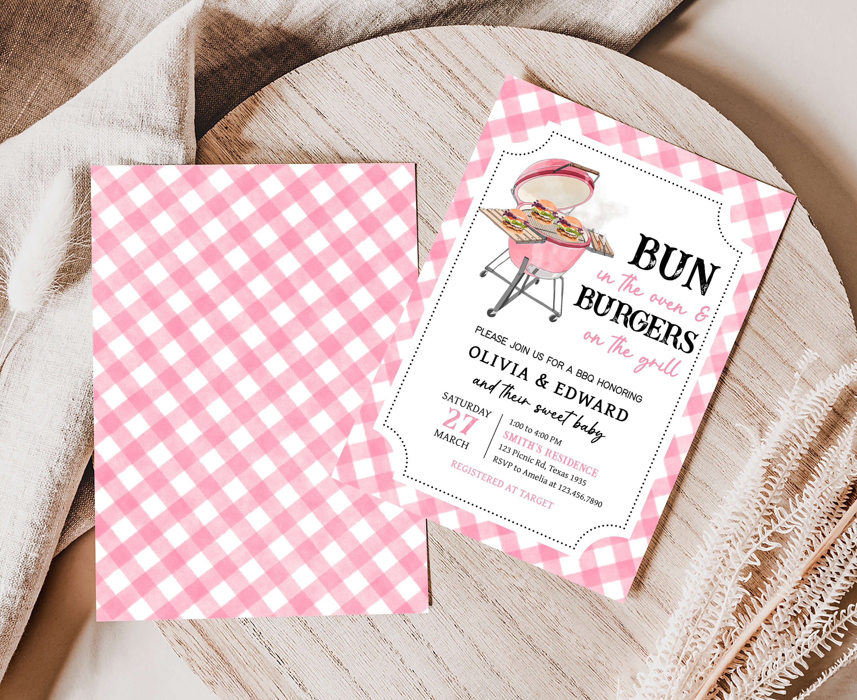 Editable Pink BBQ Baby Shower Invitation, Girl Baby-q Baby Shower ...