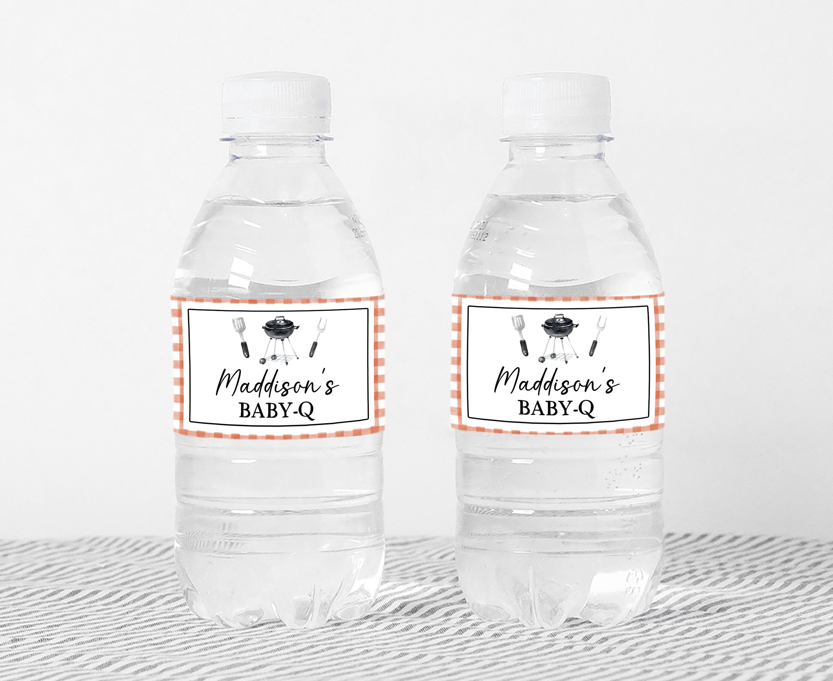 Editable BBQ Baby Shower Bottle Label Backyard Baby Shower - Etsy