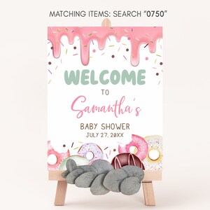 Editable Baby Sprinkle Baby Shower Welcome Sign, Donuts and Diapers ...