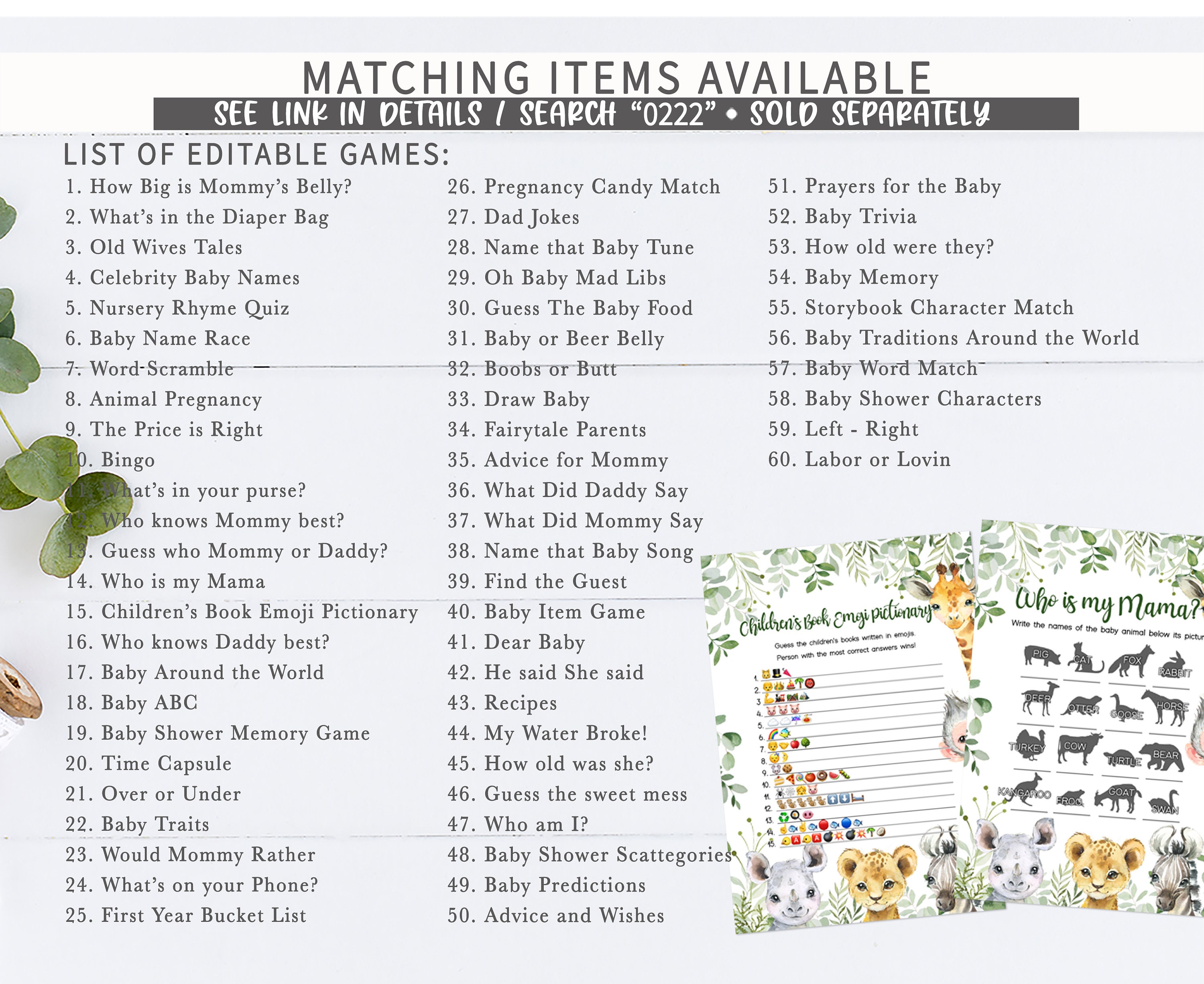 Editable Safari Baby Shower Calendar, Safari Animals Baby Due Date ...