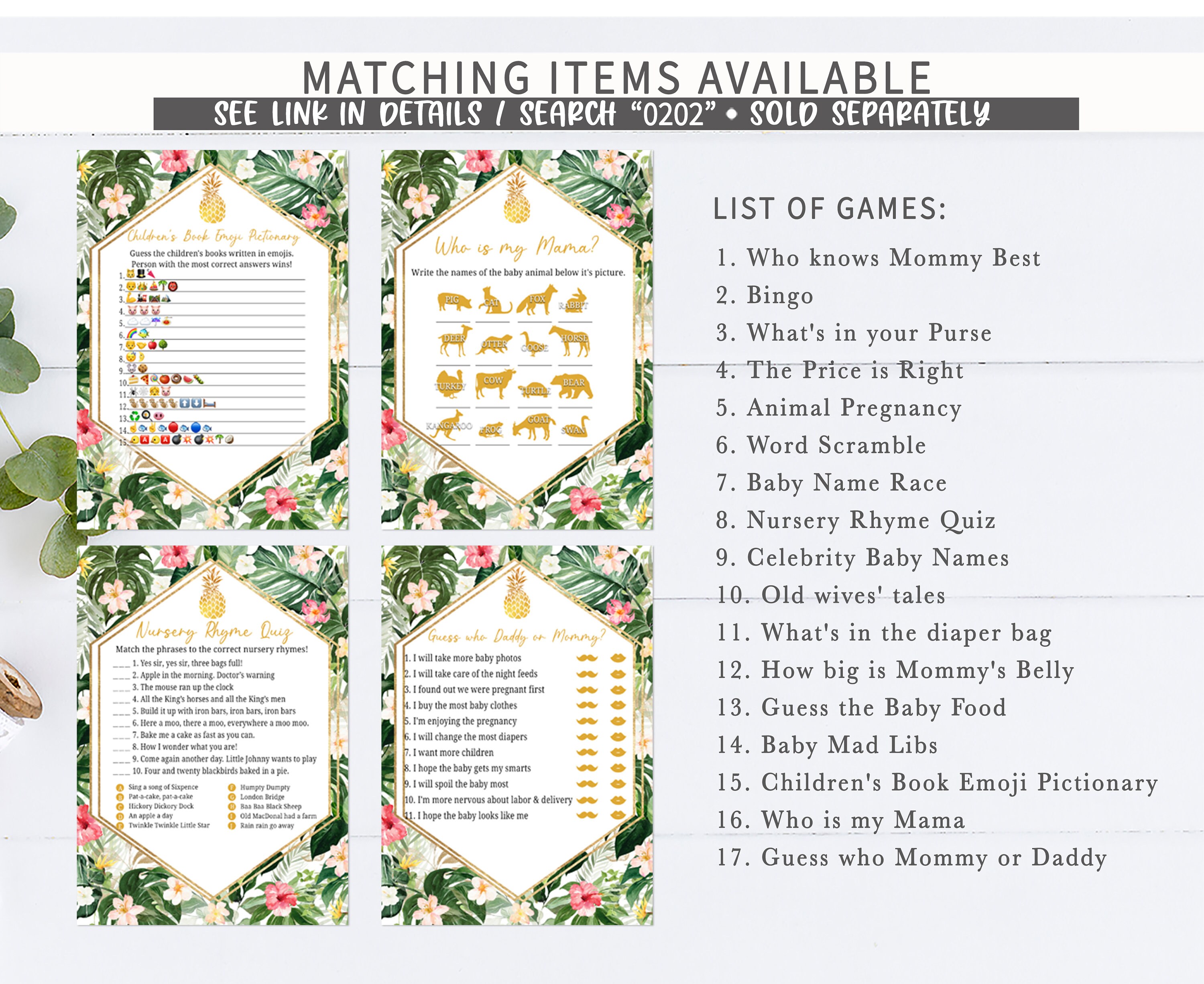 Editable Tropical Pineapple Baby Shower Invitation Set - Etsy