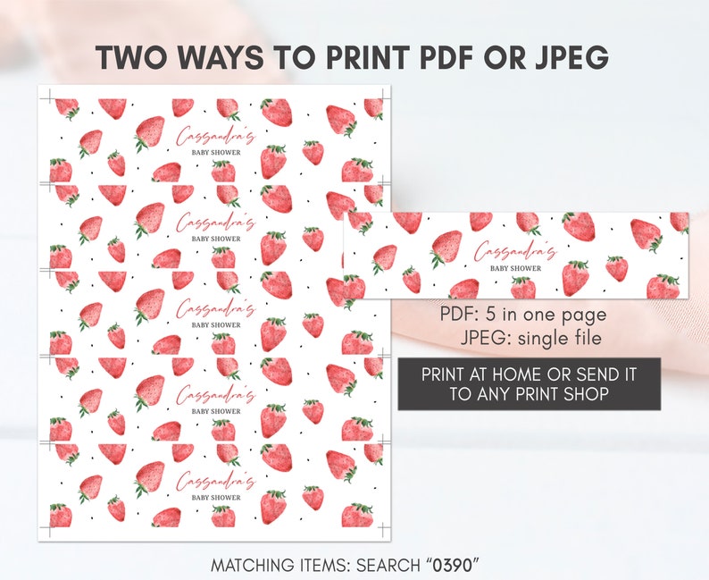 Editable Strawberry Baby Shower Bottle Labels Berry Sweet - Etsy