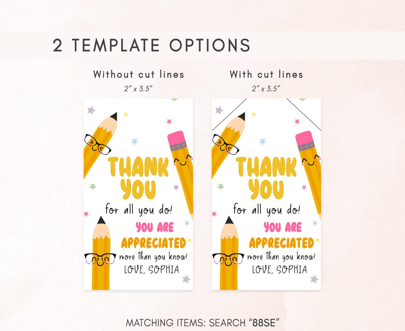 Editable Teacher Gift Tag, Pencil Teacher Appreciation Gift Tags ...
