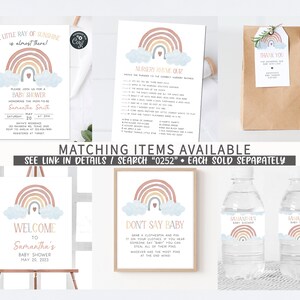 Editable Rainbow Baby Shower Welcome Sign, Boho Baby Shower Welcome ...