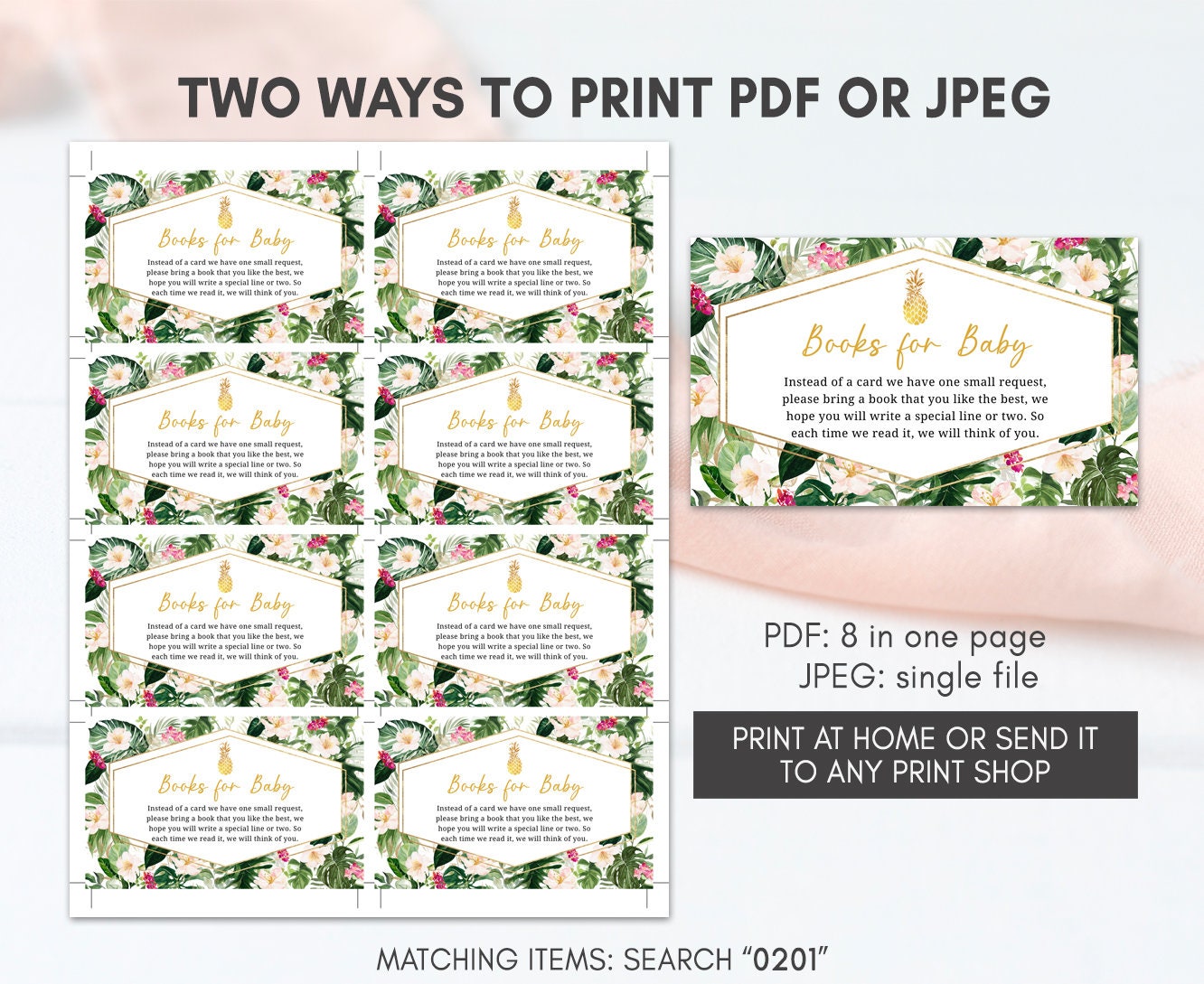 Editable Tropical Pineapple Baby Shower Invitation Set - Etsy