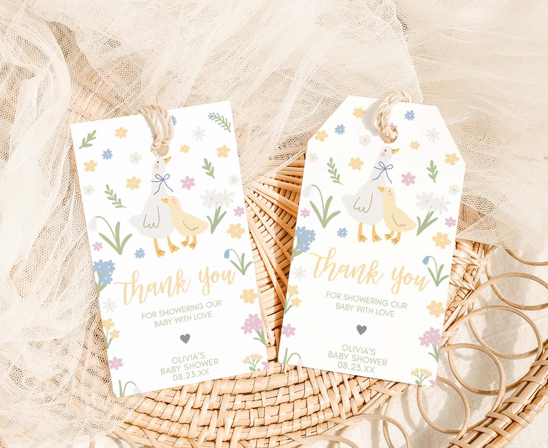 Editable Silly Goose Baby Shower Favor Tag, Whimsical Silly Goose Baby ...