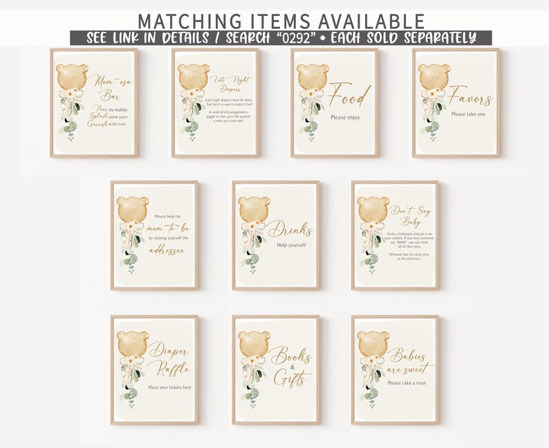 Editable Bear Baby Shower Welcome Sign Teddy Bear Baby Shower - Etsy