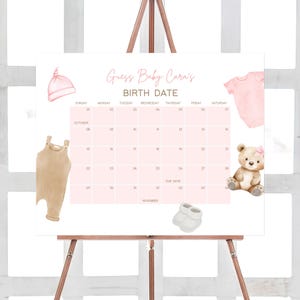 Editable Boho Baby Clothesline Baby Shower Due Date Calendar, A Sweet ...